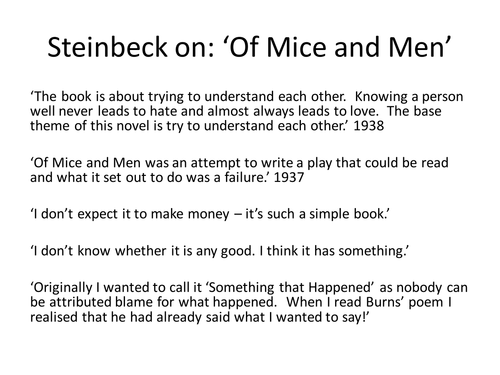 Of Mice and Men | Teaching Resources