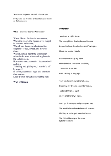 WJEC Unseen poetry | Teaching Resources