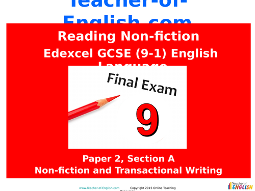 Edexcel GCSE English Reading Nonfiction Texts - PowerPoint and ...
