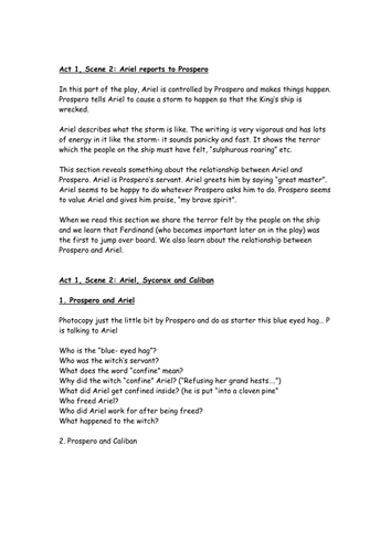 The Tempest resources & History Shakespeare | Teaching Resources