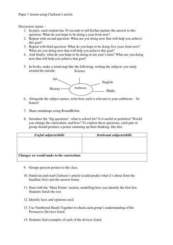 GCSE Reading lesson Jeremy Clarkson | Teaching Resources