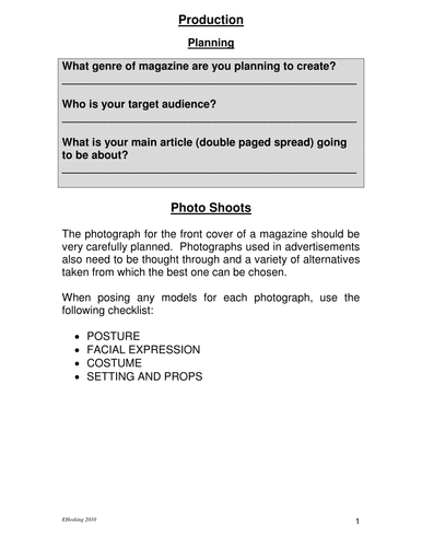AQA GCSE Media Magazine Production unit resources | Teaching Resources