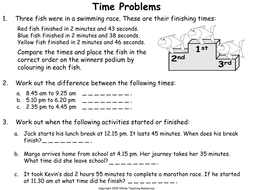 Time Problems - Year 3 - Animated PowerPoint presentation and worksheet ...