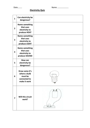 Electricity quiz | Teaching Resources