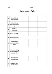 Living things quiz by halhalhal - UK Teaching Resources - TES