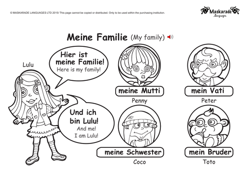 GERMAN: Level 1: My family | Teaching Resources