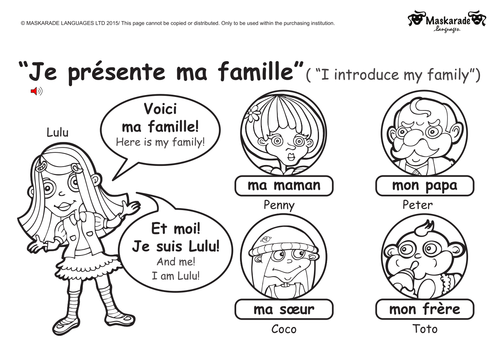 FRENCH: Level 1: My family | Teaching Resources