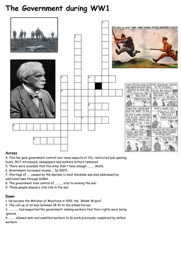 World War One Crossword Pack by sfy773 - Teaching Resources - TES