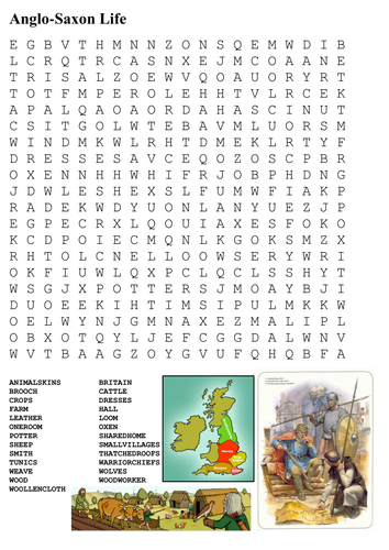 Anglo Saxon England Word Search Pack | Teaching Resources