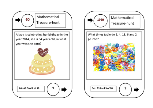 Mathematical Treasure Hunt - Various | Teaching Resources