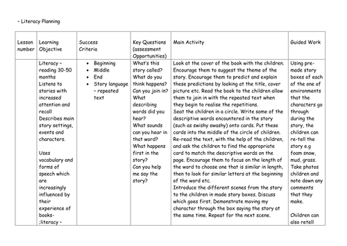 We're Going on a Bear Hunt Literacy Planning | Teaching Resources