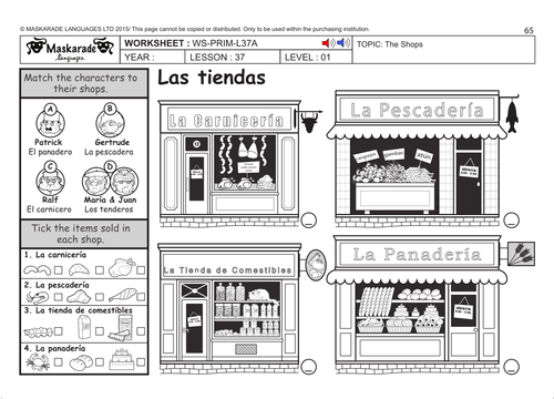 SPANISH KS2 Level 1: The shops | Teaching Resources