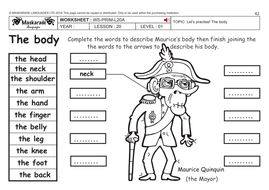 ENGLISH KS2 Level 1: The body | Teaching Resources