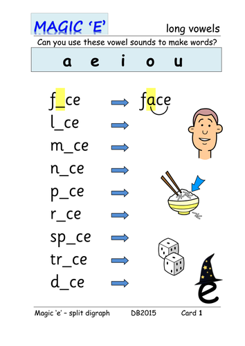 Phase 5: magic 'e' / split digraph [mixed] word table cards | Teaching ...