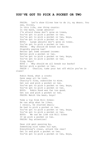 Oliver Twist Playscript by mrichmond - Teaching Resources - TES