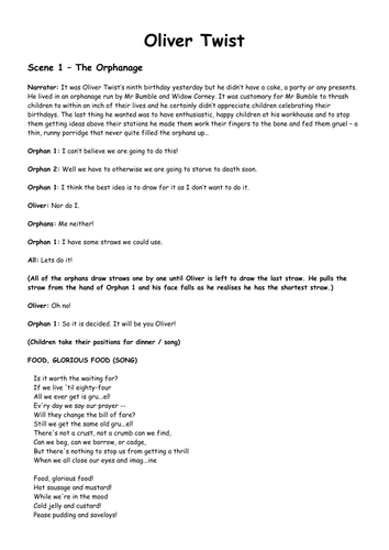 Oliver Twist Playscript By Mrichmond Teaching Resources Tes