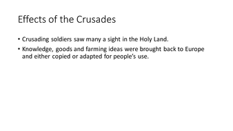 Effects of the Crusades | Teaching Resources