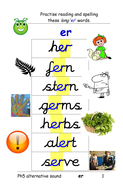 Phase 5: alternative pronunciation of 'er' [a long 'er' sound, as in ...