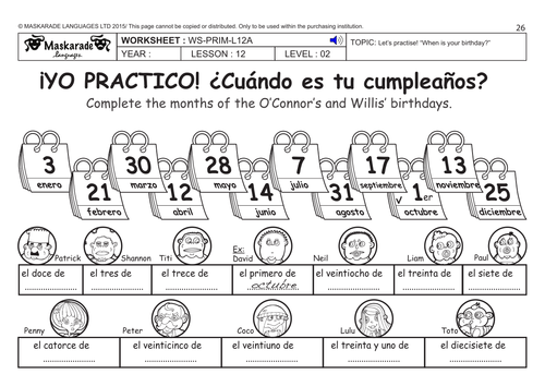 SPANISH KS2 Level 2: When is your birthday? | Teaching Resources