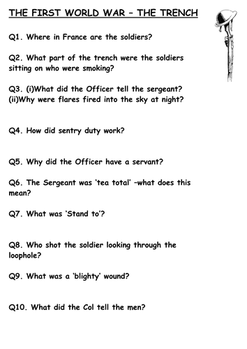 Gallipoli and The Trench Film Video Worksheets | Teaching Resources