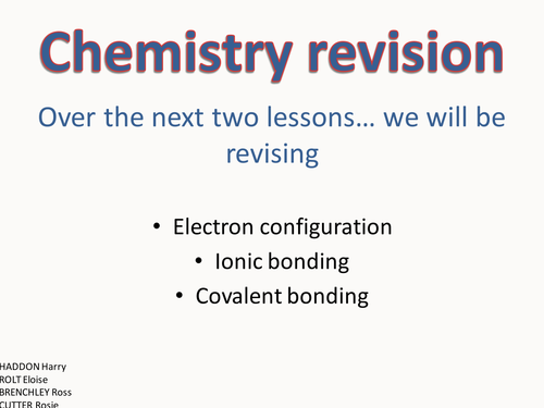 Chemistry edexcel C2 revision lessons including structure and bonding ...