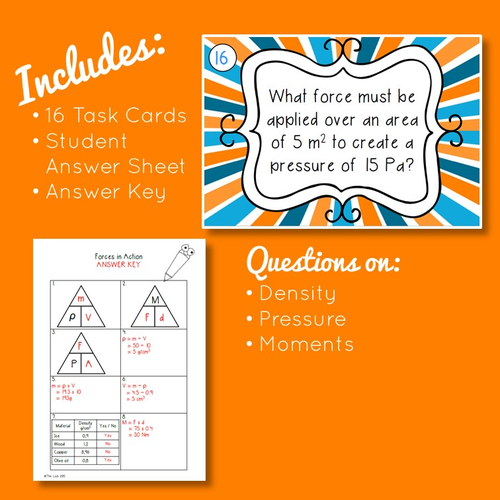 Forces in Action Revision Task Cards | Teaching Resources