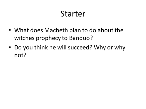Year 8 Macbeth Unit | Teaching Resources