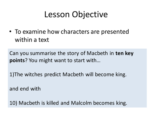Year 8 Macbeth Unit | Teaching Resources