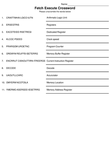 AQA Computing Fetch Decode Execute Cycle Complete Revision OCR Cambridge | Teaching Resources