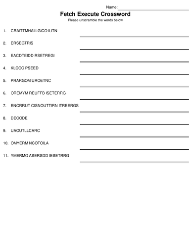 Aqa Computing Fetch Decode Execute Cycle Complete Revision Ocr Cambridge Teaching Resources