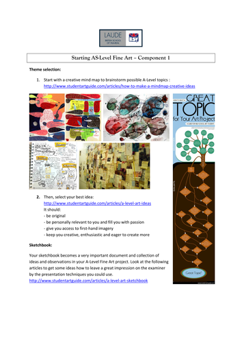 Starting the new AS level Component 1 Fine Art | Teaching Resources