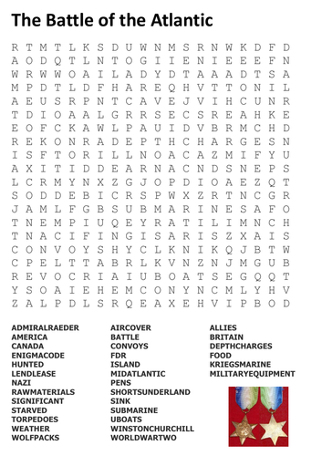 The Battle of the Atlantic Word Search - World War Two | Teaching Resources