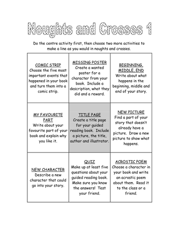 Guided Reading Independent Activities | Teaching Resources
