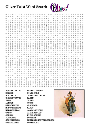 Oliver Twist Word Search by sfy773 - Teaching Resources - TES