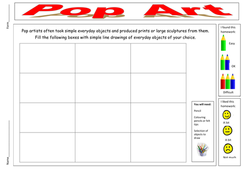 Pop Art Homeworks | Teaching Resources