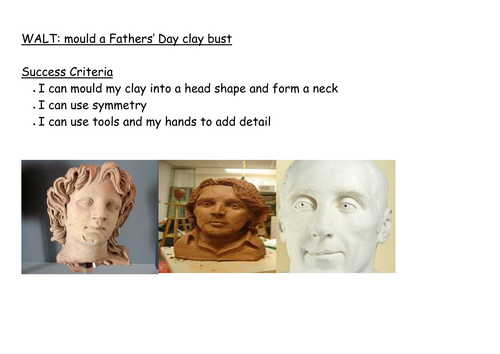Father's Day Clay Portraits (bust or tile) | Teaching Resources