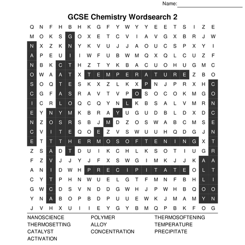 GCSE Chemistry Bumper Wordsearch Pack. 10 Wordsearches included with ...