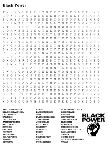Black Power Word Search | Teaching Resources