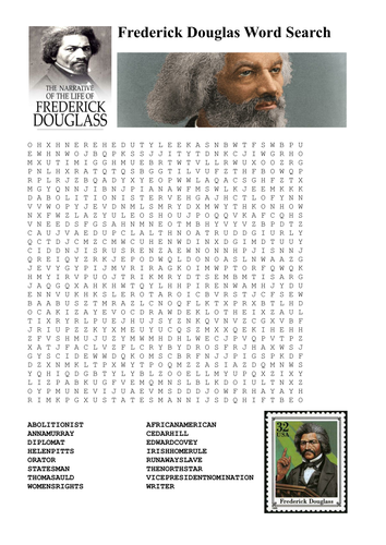 Frederick Douglas Word Search | Teaching Resources