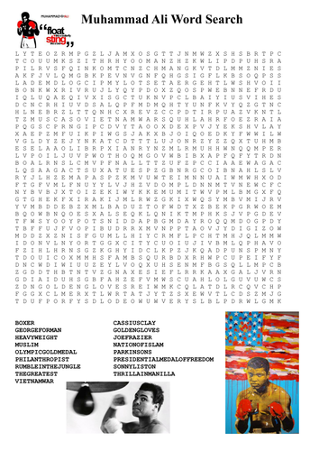 Muhammad Ali Word Search by sfy773 - UK Teaching Resources - TES