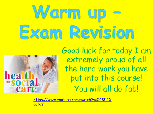 AQA Health and social care GCSE pre-exam revision | Teaching Resources