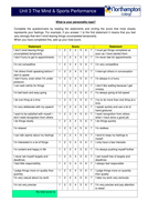 Unit 3- The Mind and Sports performance | Teaching Resources