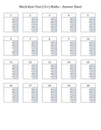 Kent Test - 11+ Maths - Pratice Paper | Teaching Resources
