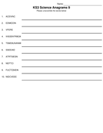 KS3 Science Bumper Fun Anagram Megapack. 9 Sets of 10 Included (with ...