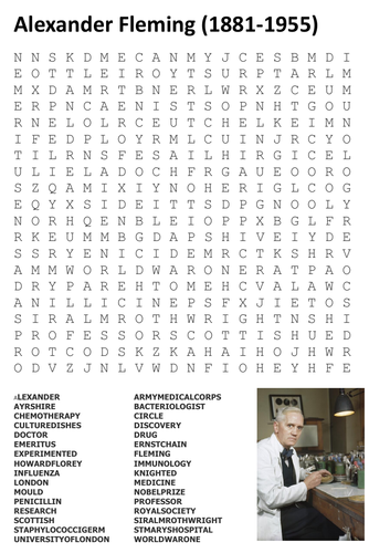 Alexander Fleming Word Search | Teaching Resources