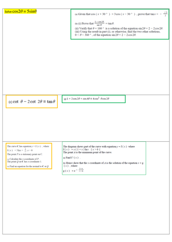 a level maths exam questions | Teaching Resources