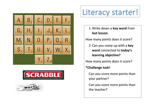 Scrabble mat literacy task | Teaching Resources