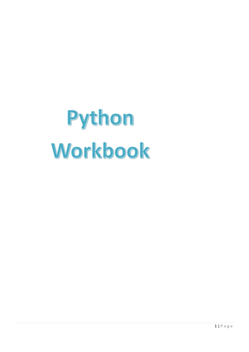 Python Workbook containing tasks and projects - From prints all the way ...