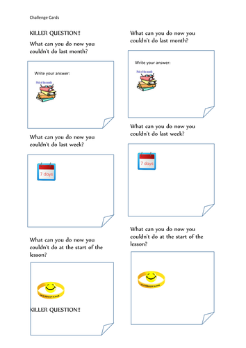 Challenge and Plenary cards | Teaching Resources