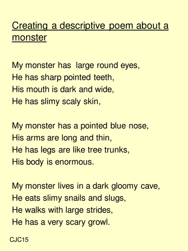 Writing MONSTER poems. Home or school. | Teaching Resources